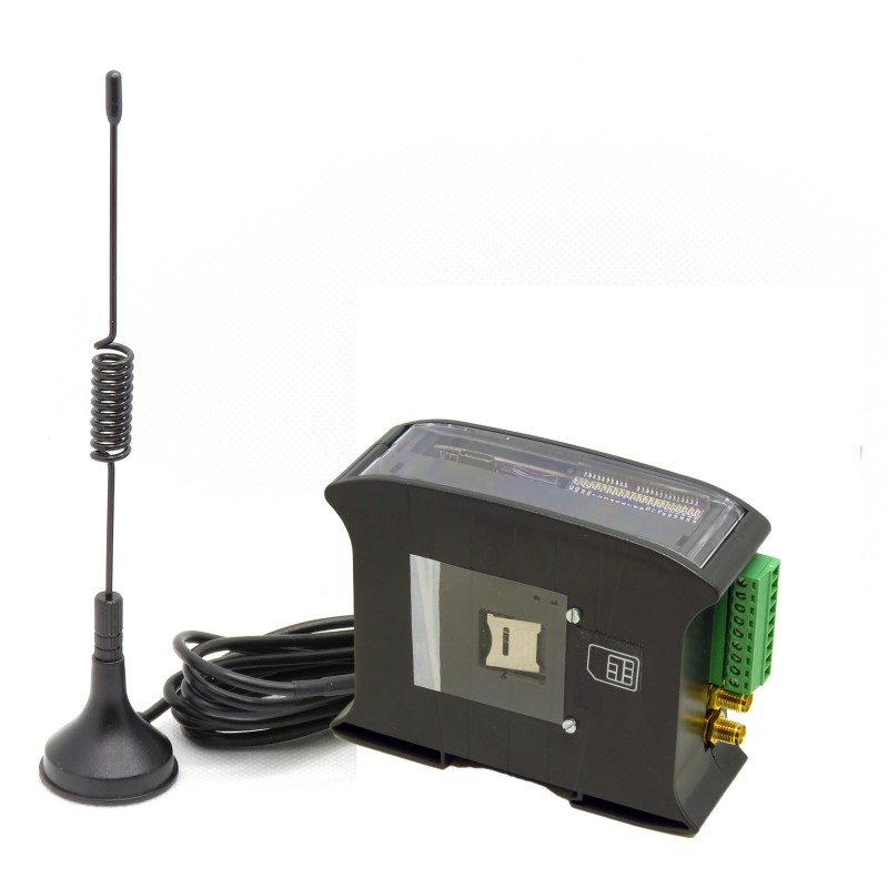 Combinatore telefonico GSM industriale, vocale, sms e email, 12 ingressi